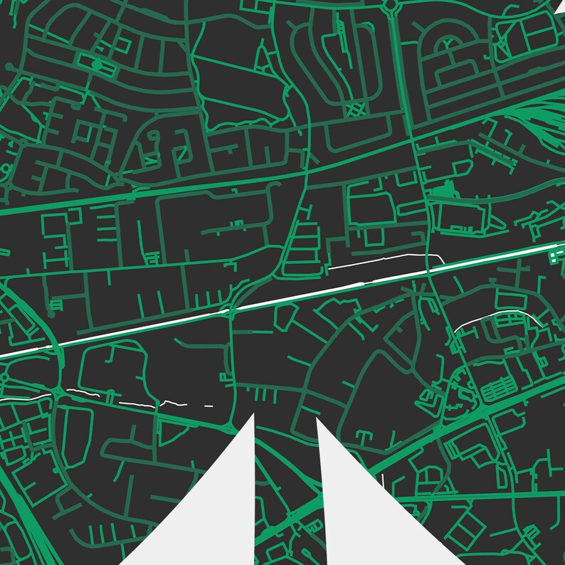 Ballyfermot Shamrock Map Print | Map of Ballyfermot Ireland | Digital ...