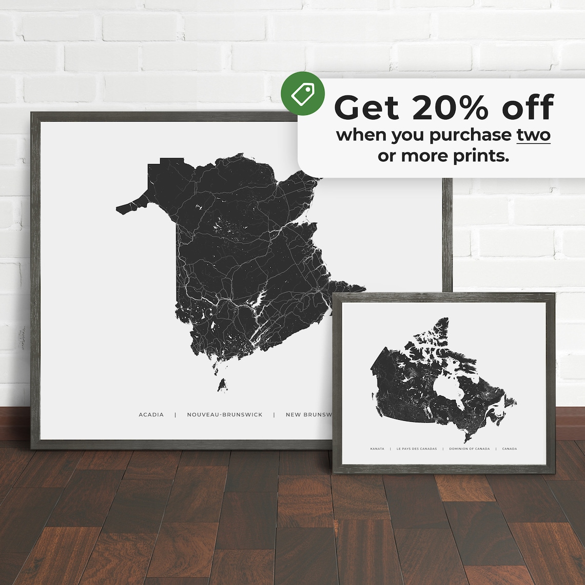 New Brunswick Heritage Map Print Map of New Brunswick | Etsy Canada