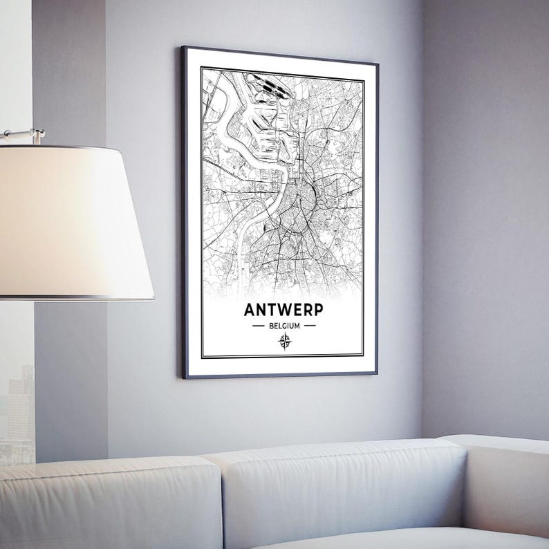 Antwerp Map Print | Map of Antwerp Belgium | Digital Download - Etsy