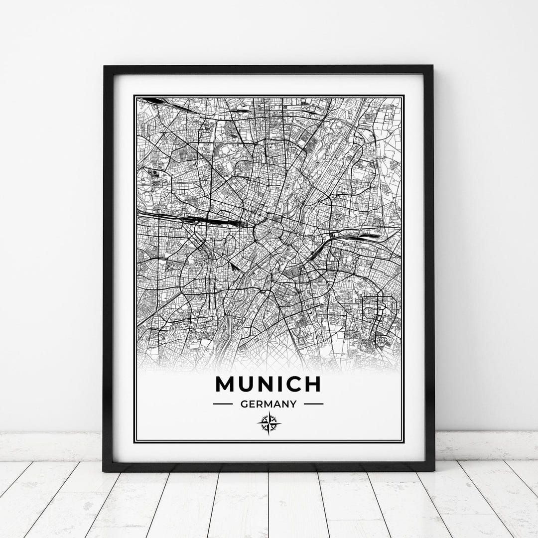 Munich Map Print | Map of Munich Germany | Digital Download - Etsy