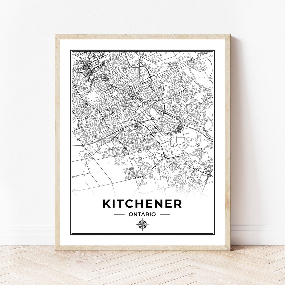 Kitchener-waterloo Map Print | Map of Kitchener-waterloo Ontario ...