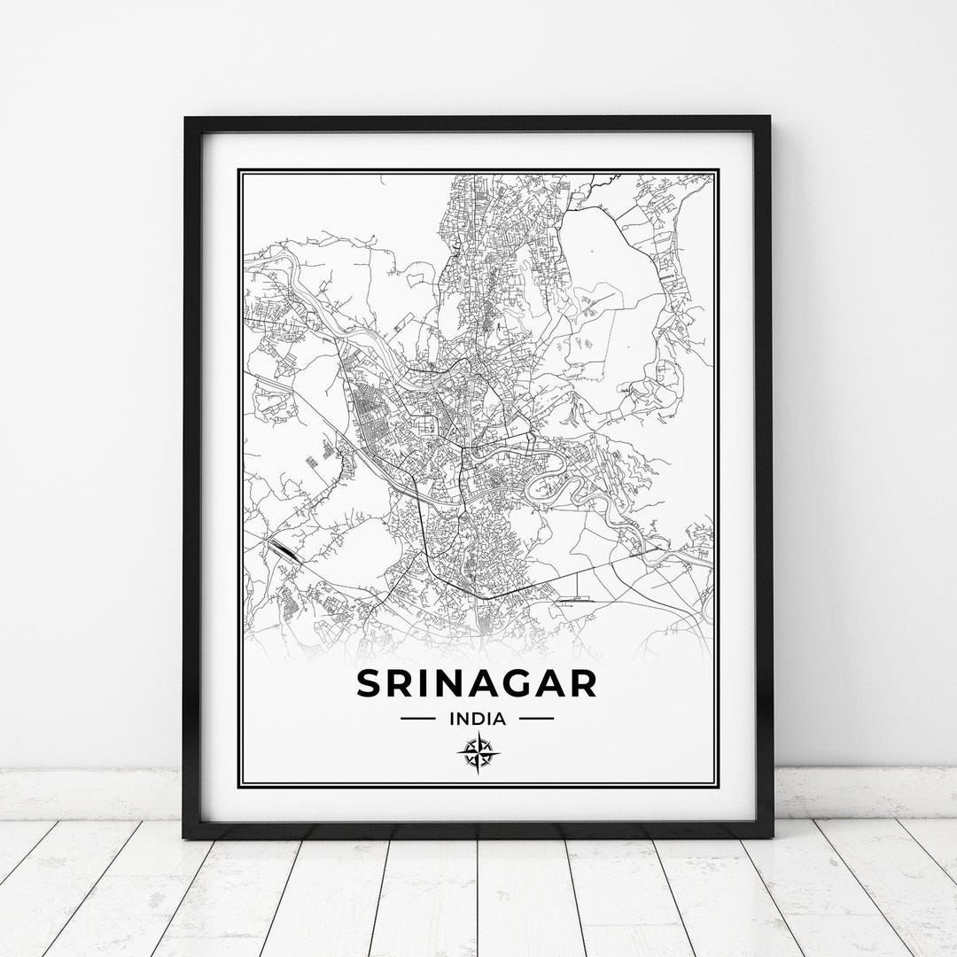 Srinagar Map Print | Map of Srinagar India | Digital Download - Etsy
