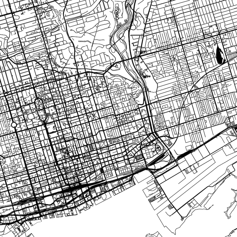 Toronto Map Print Map of Toronto Ontario Black & White - Etsy Canada