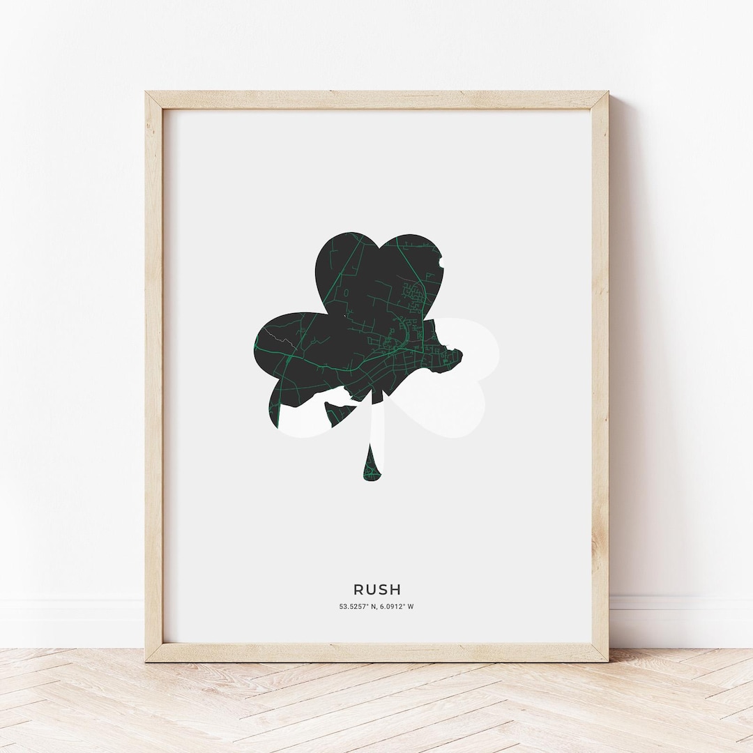 Rush Shamrock Map Print | Map of Rush Ireland | Digital Download - Etsy