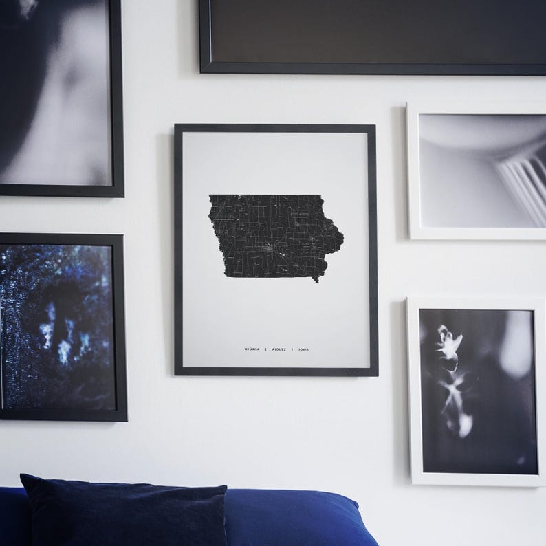 Iowa Map Print | Map of Iowa | Digital Download - Etsy