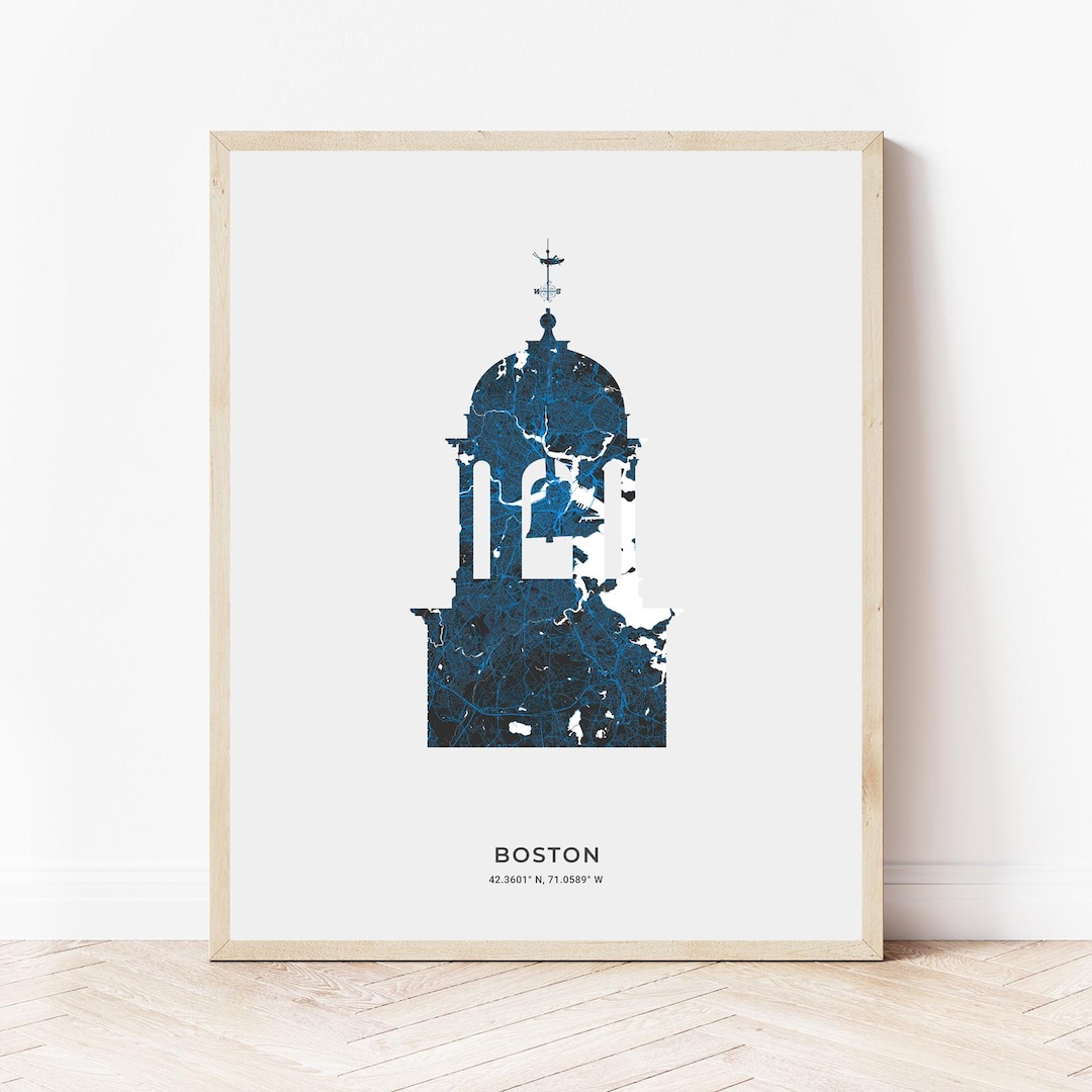 Boston Faneuil Hall Map Print | Map of Boston Massachusetts | Digital ...