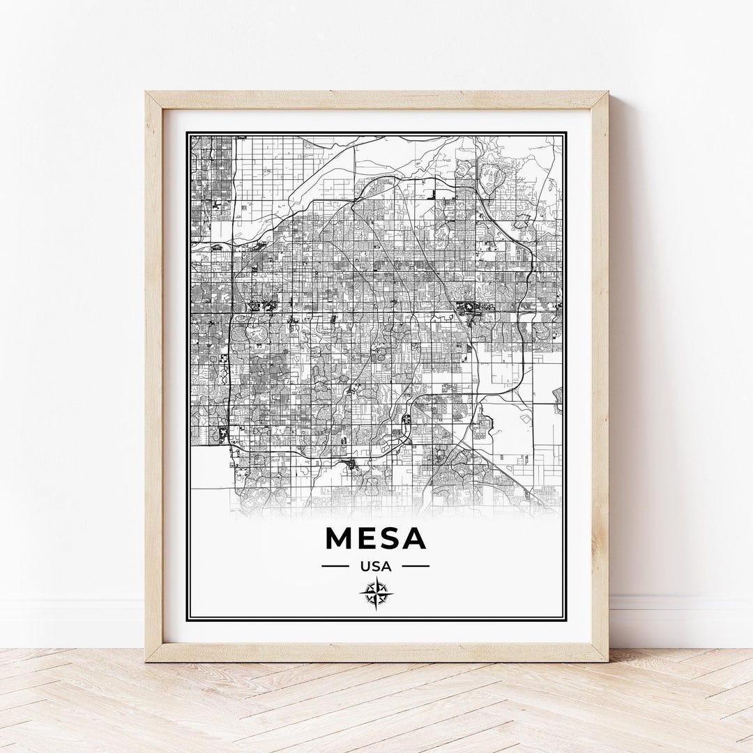 Mesa Map Print | Map of Mesa Arizona | Digital Download - Etsy