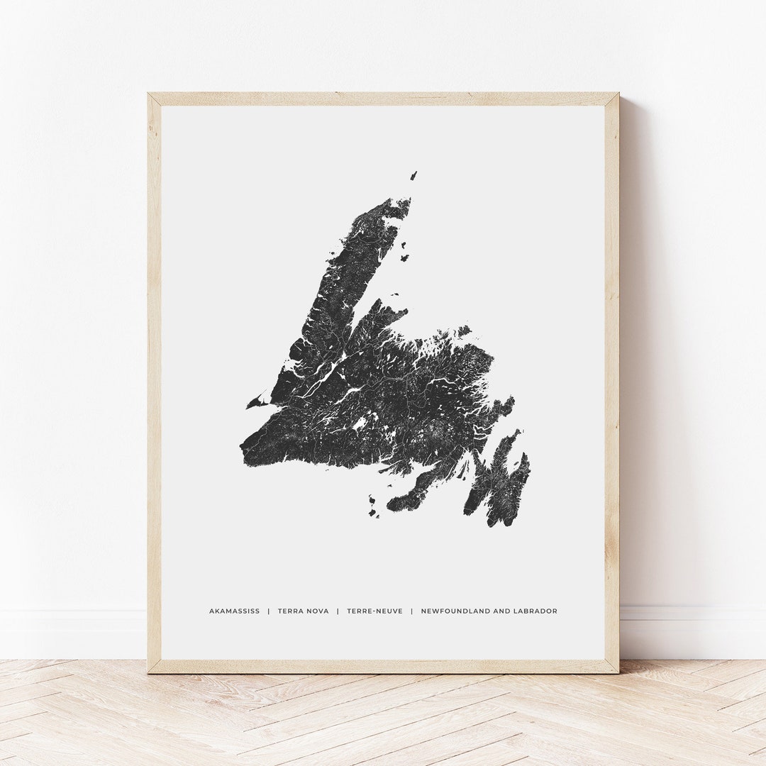 Newfoundland Heritage Map Print | Map of Newfoundland | Digital ...