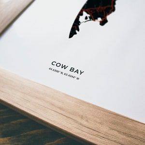 Cow Bay Surfboard Print | Map of Cow Bay Nova Scotia | Digital Download ...