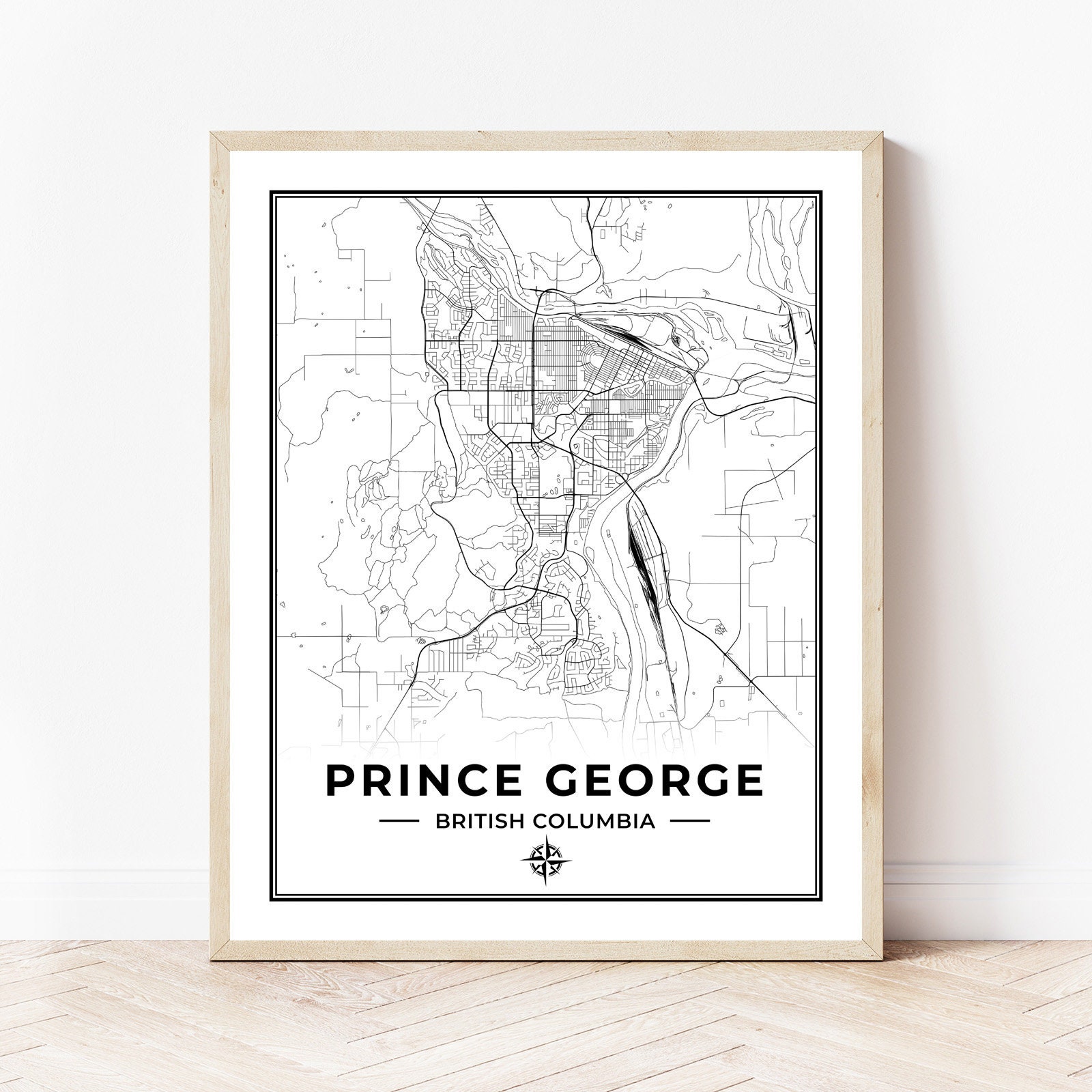 Prince George Map Print Map of Prince George British | Etsy