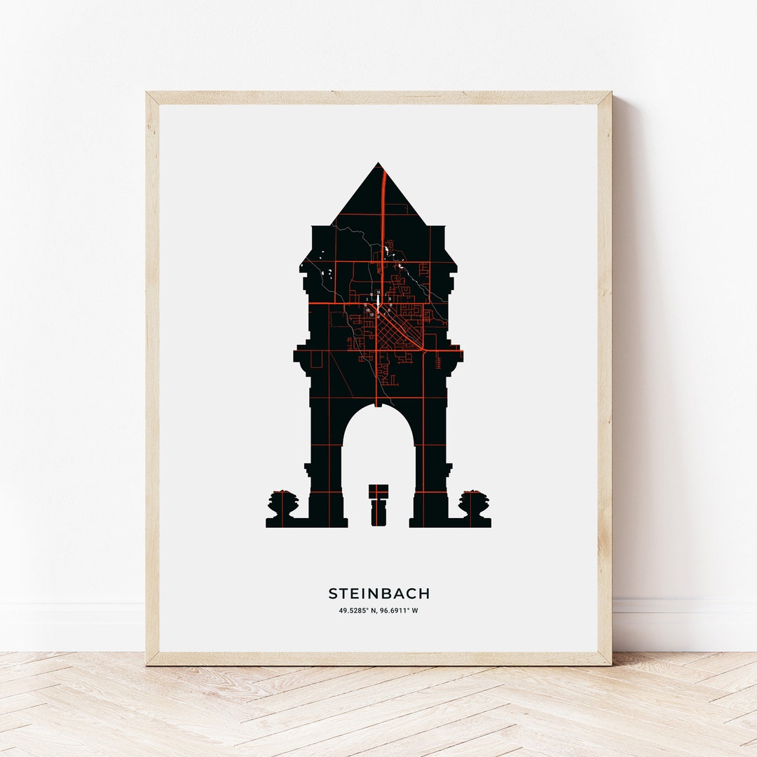 Steinbach Millennium Clock Tower Print | Map of Steinbach Manitoba ...