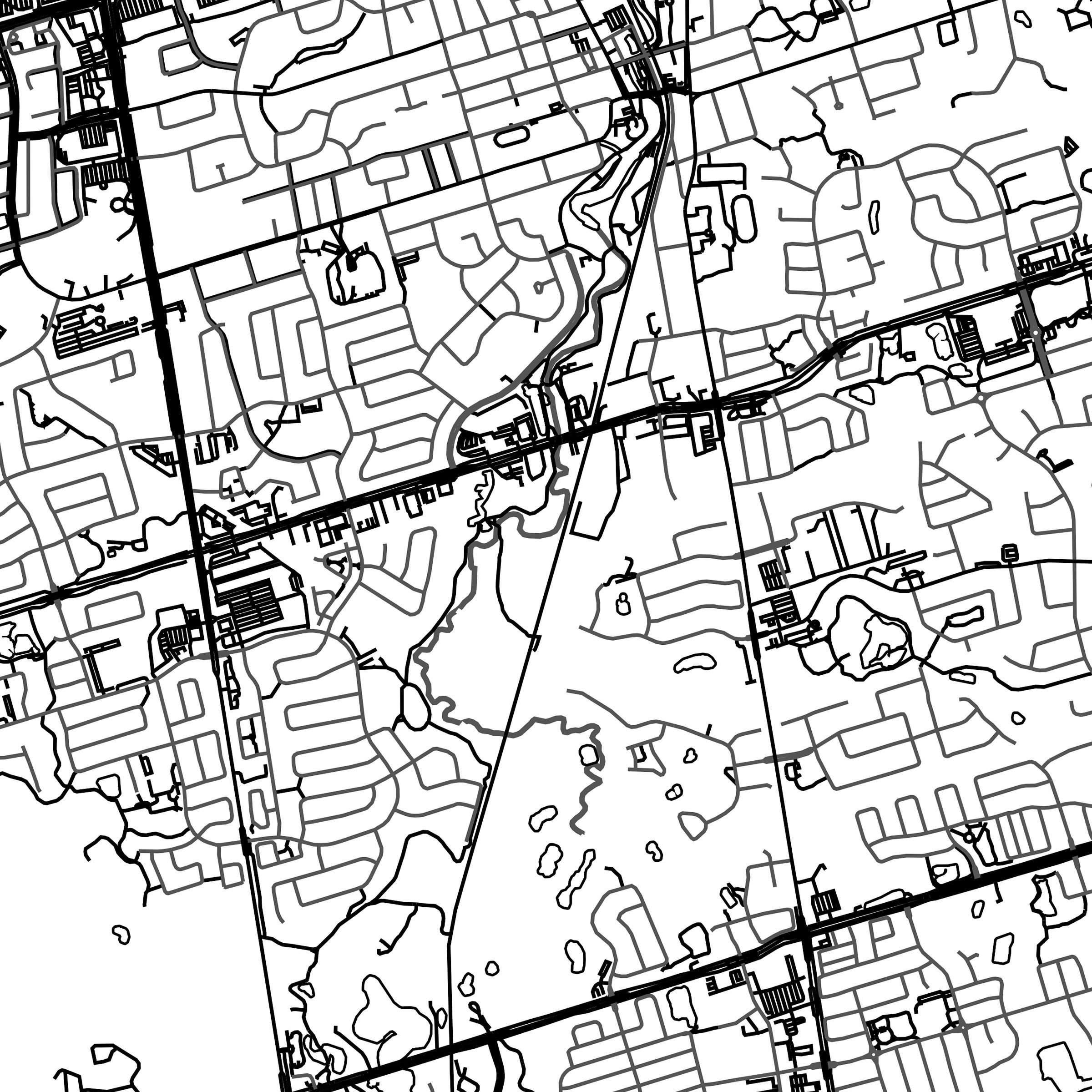 Newmarket Map Print Map of Newmarket Ontario Black & White - Etsy Canada