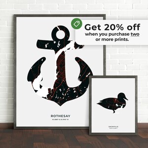 Rothesay Anchor Print | Map of Rothesay New Brunswick | Digital ...