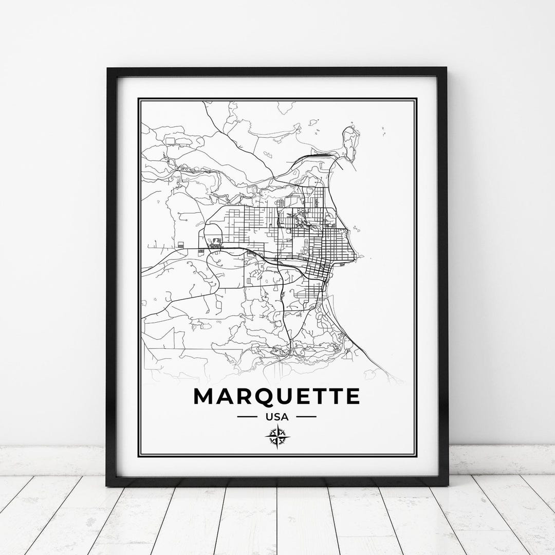 Marquette Map Print | Map of Marquette Michigan | Digital Download - Etsy