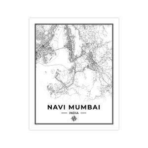 Navi Mumbai Map Print | Map of Navi Mumbai India | Digital Download - Etsy