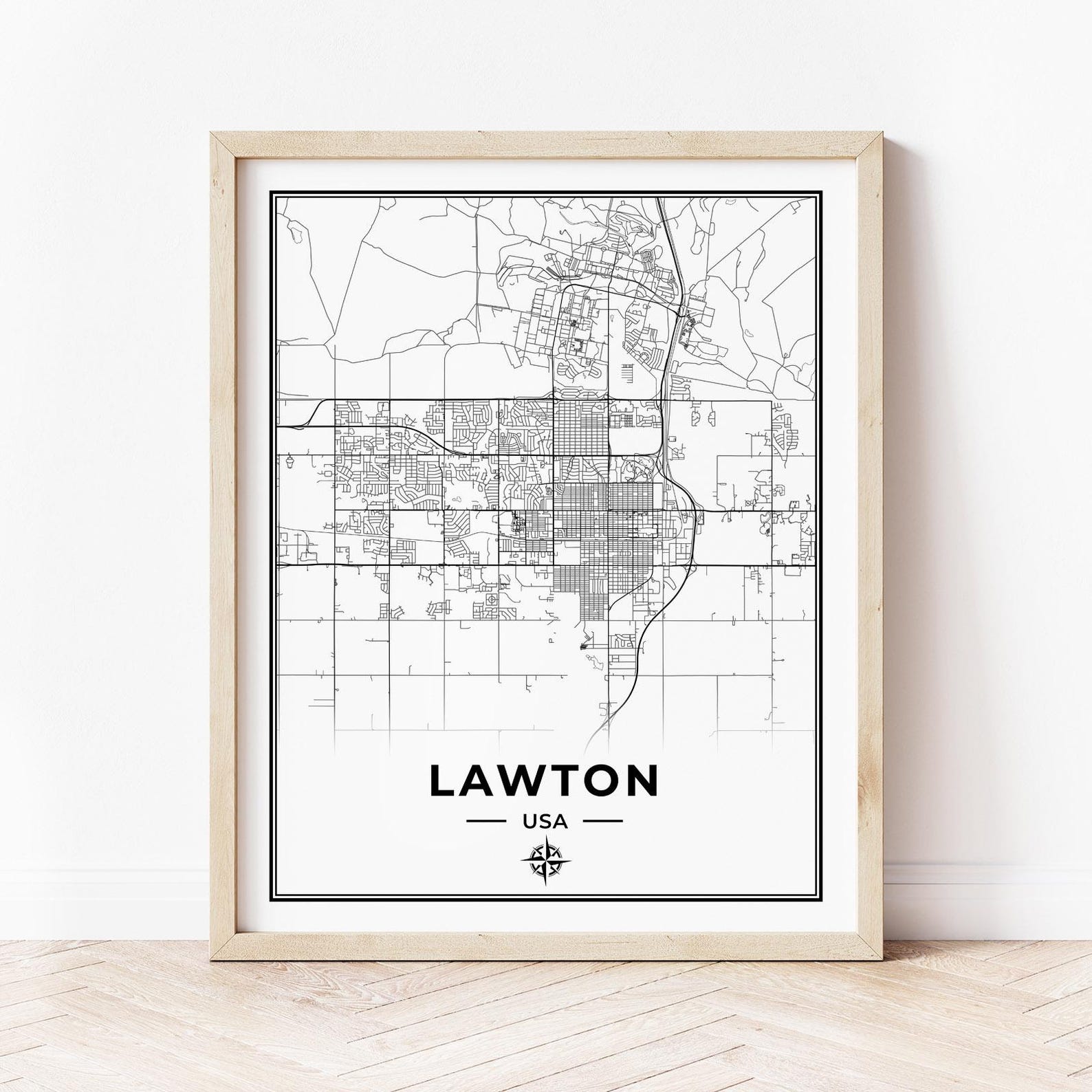 Lawton Map Print | Map of Lawton Oklahoma | Digital Download - Etsy