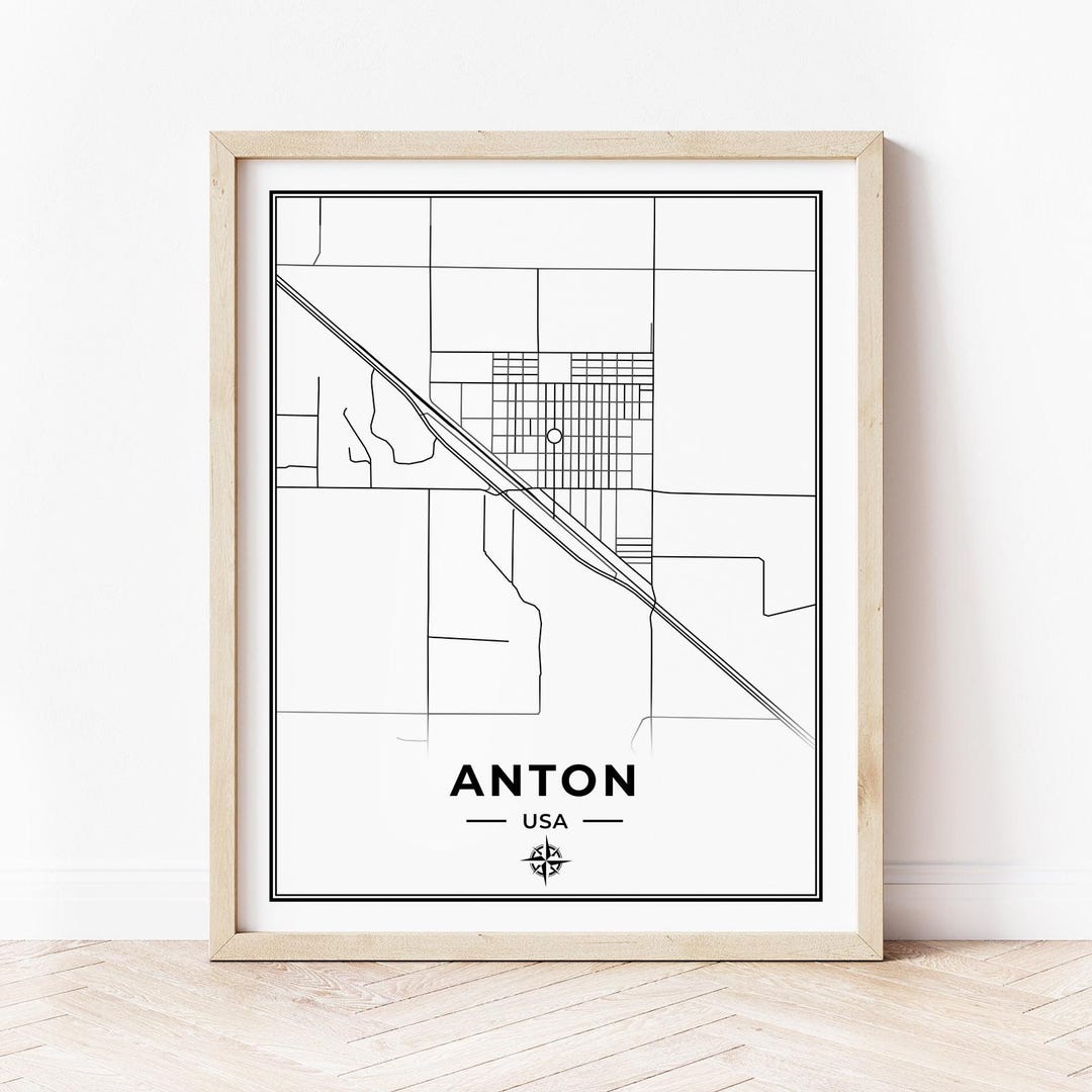 Anton Map Print | Map of Anton Texas | Digital Download - Etsy