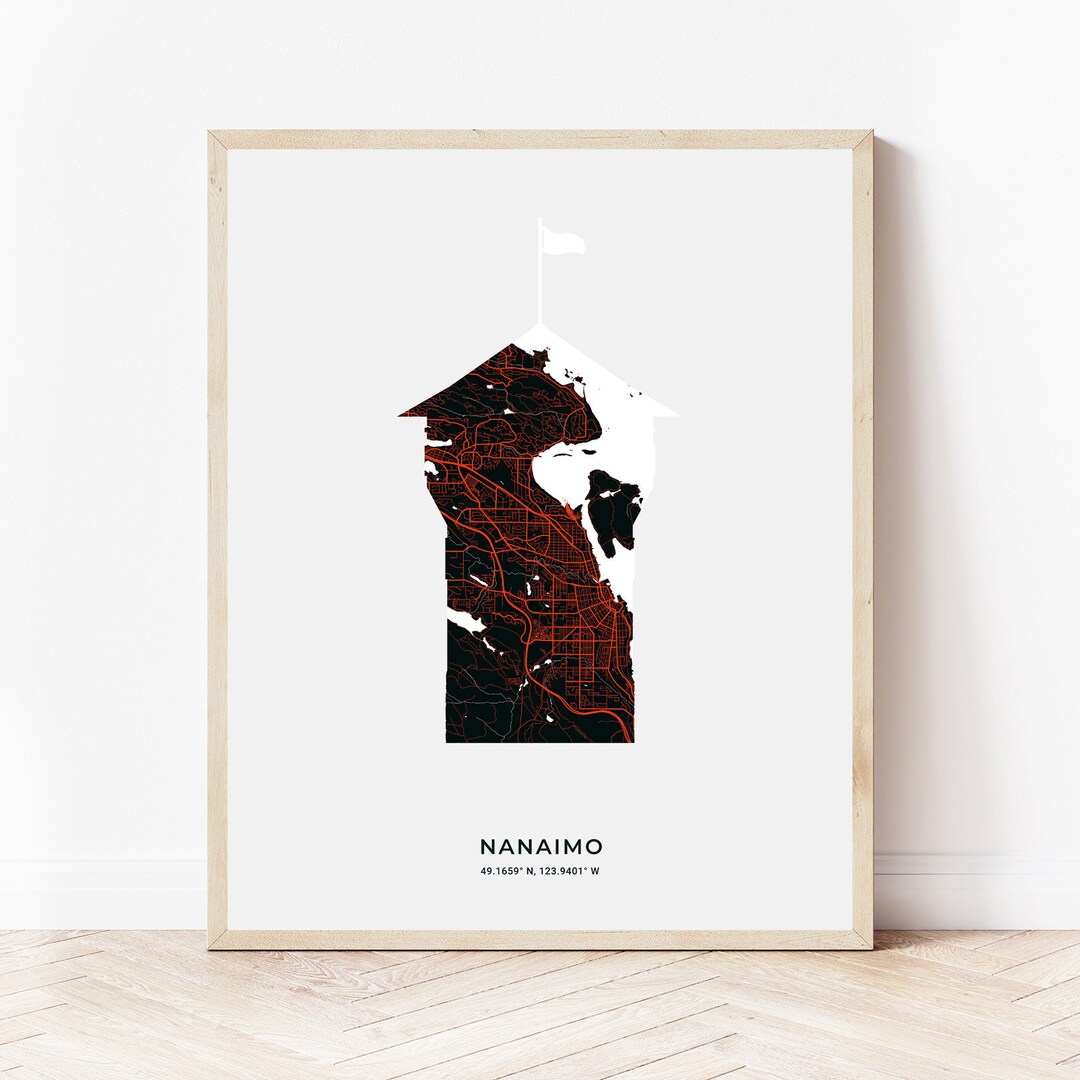 Nanaimo Bastion Print | Map of Nanaimo British Columbia | Digital ...