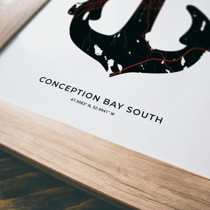 Conception Bay South Anchor Print | Map of Conception Bay South ...