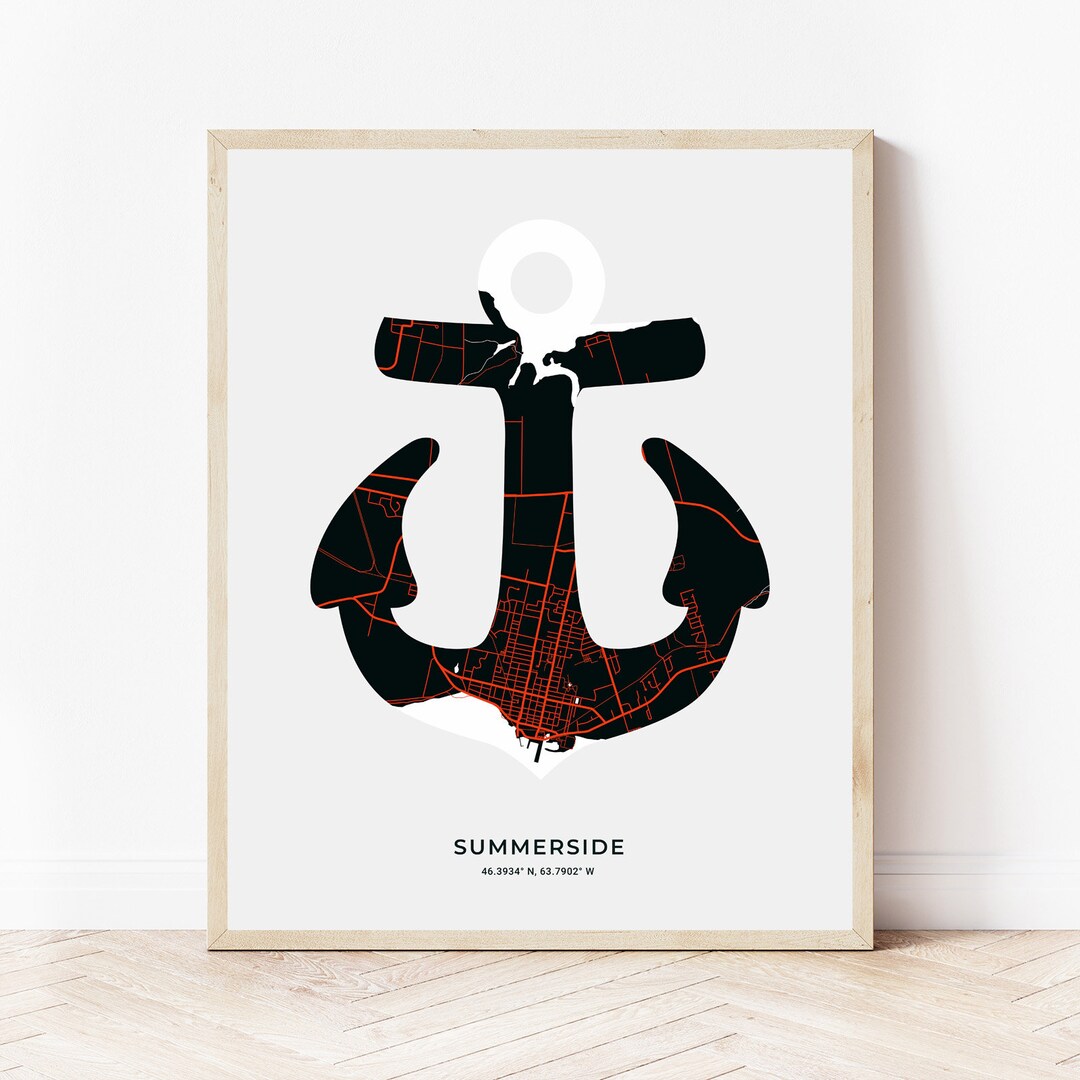 Summerside Anchor Print | Map of Summerside Prince Edward Island ...