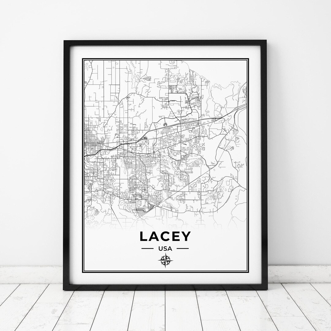 Lacey Map Print Map of Lacey Washington State Digital Download - Etsy