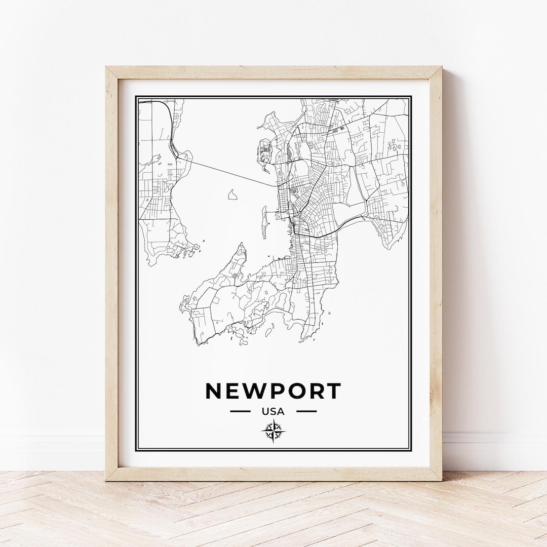 Newport Map Print | Map of Newport Rhode Island | Digital Download - Etsy