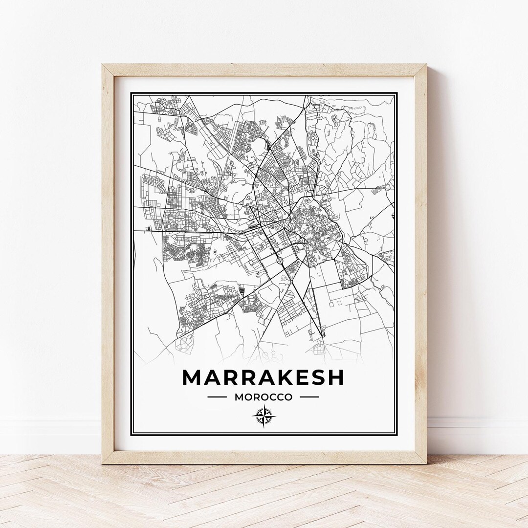 Marrakesh Map Print | Map of Marrakesh Morocco | Digital Download - Etsy