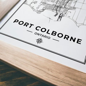 Port Colborne Map Print | Map of Port Colborne Ontario | Black & White ...