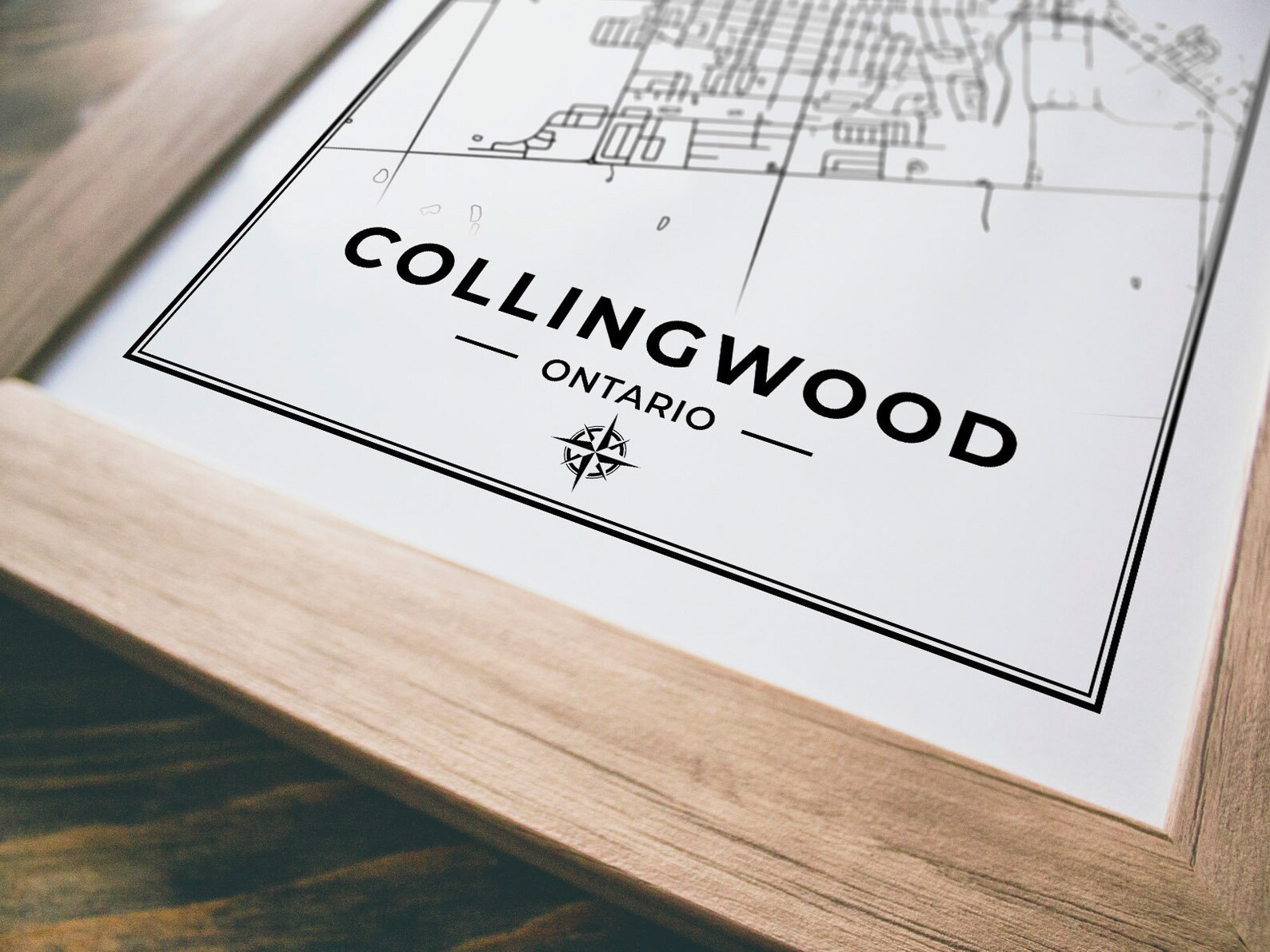 Collingwood Map Print | Map of Collingwood Ontario | Black & White ...
