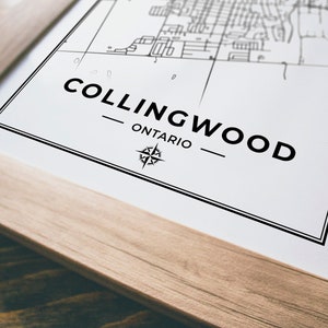 Collingwood Map Print | Map of Collingwood Ontario | Black & White ...