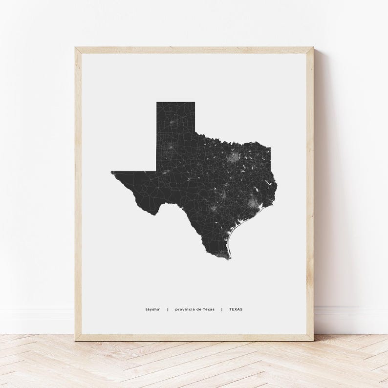 Texas Map Print | Map of Texas | Digital Download - Etsy