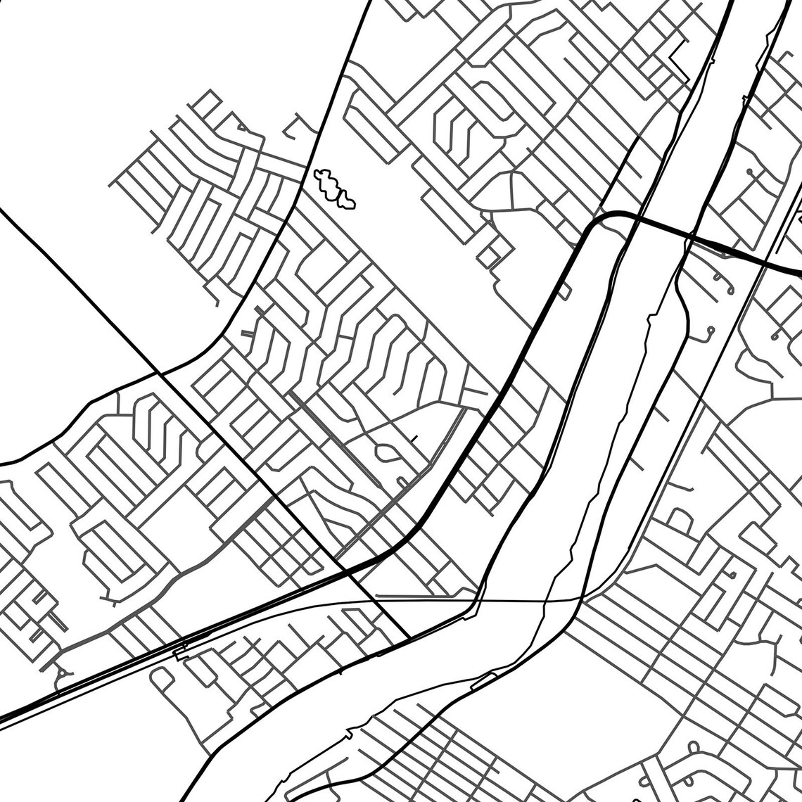 Beloeil Map Print Black & White Map of Beloeil Quebec | Etsy