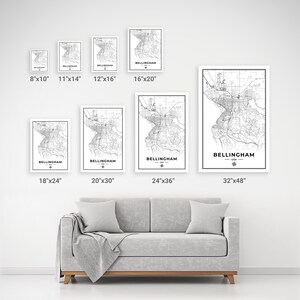 Bellingham Map Print | Map of Bellingham Washington State | Digital ...
