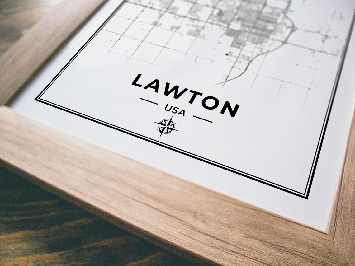 Lawton Map Print | Map of Lawton Oklahoma | Digital Download - Etsy