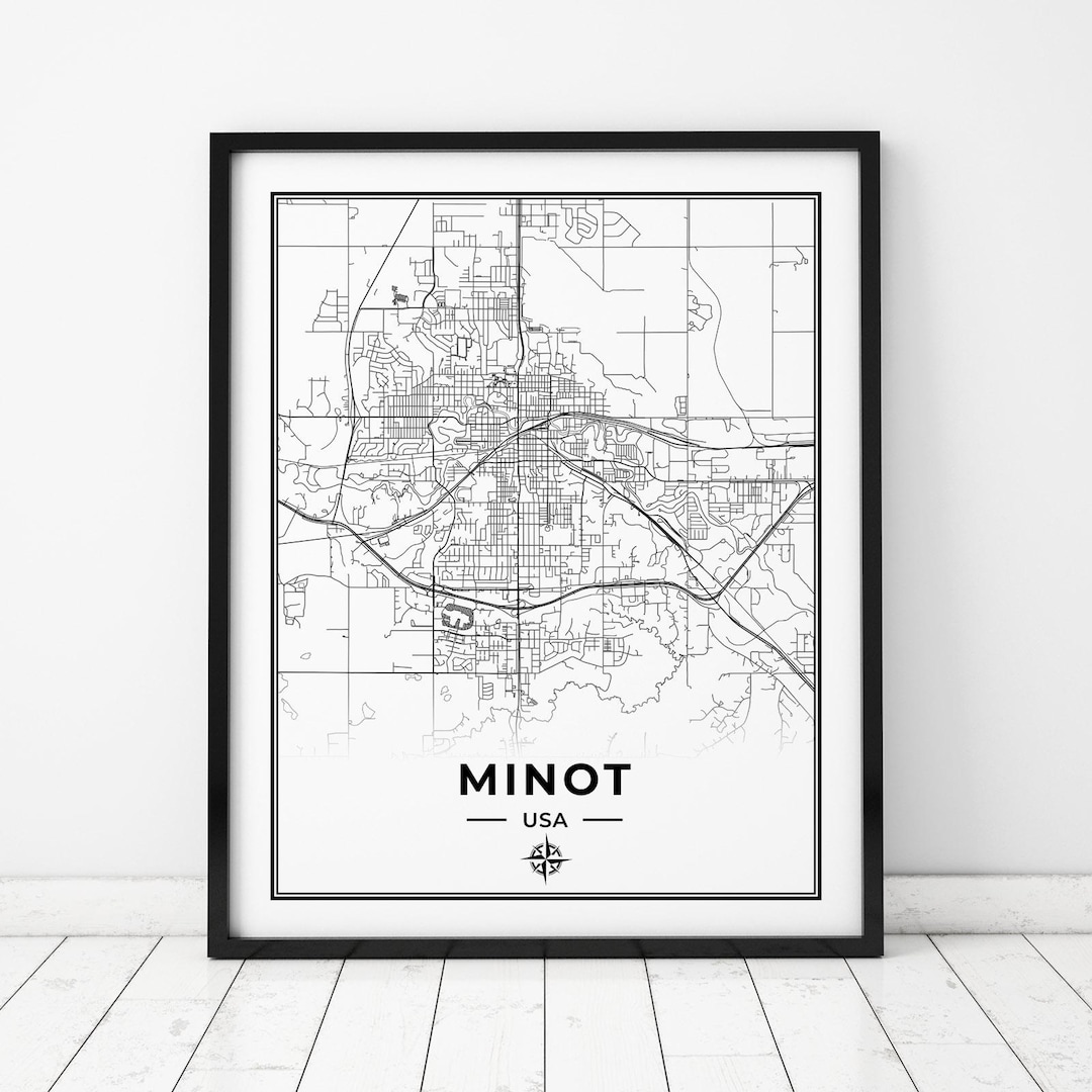 Minot Map Print | Map of Minot North Dakota | Digital Download - Etsy