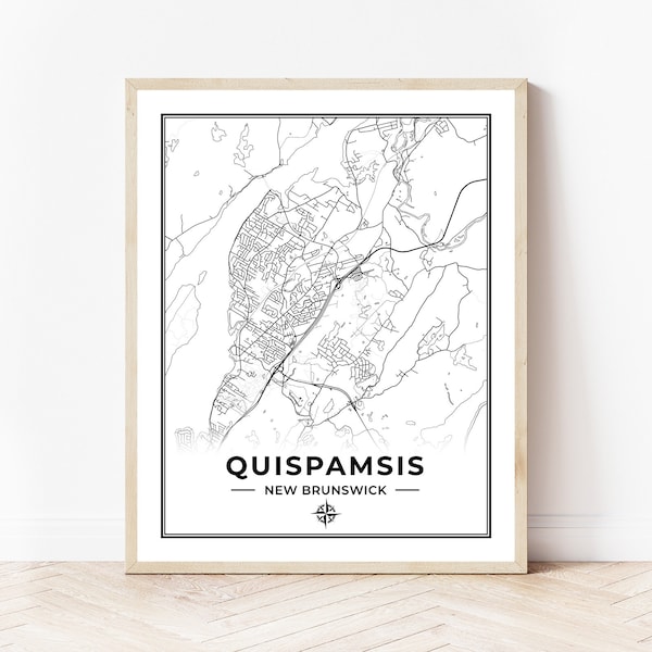 New Brunswick Map - Etsy