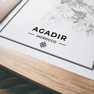 Agadir Map Print | Map of Agadir Morocco | Digital Download - Etsy
