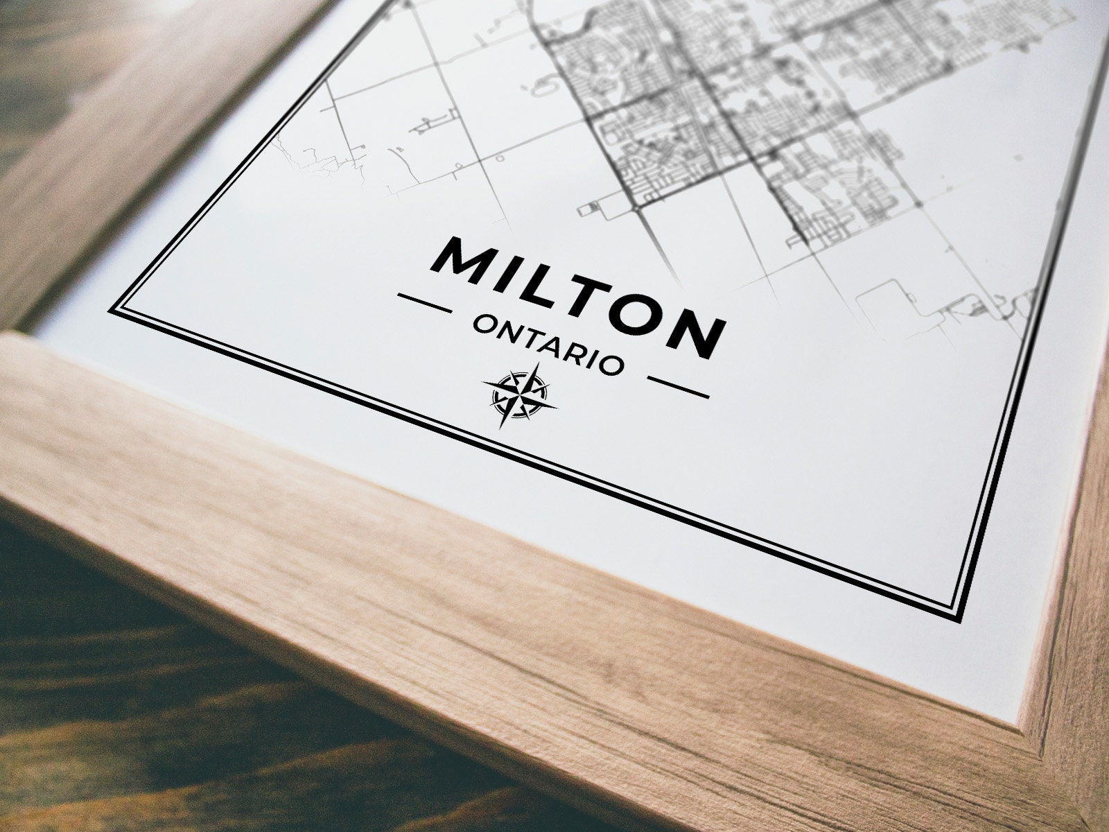 Milton Map Print | Map of Milton Ontario | Black & White | Digital ...