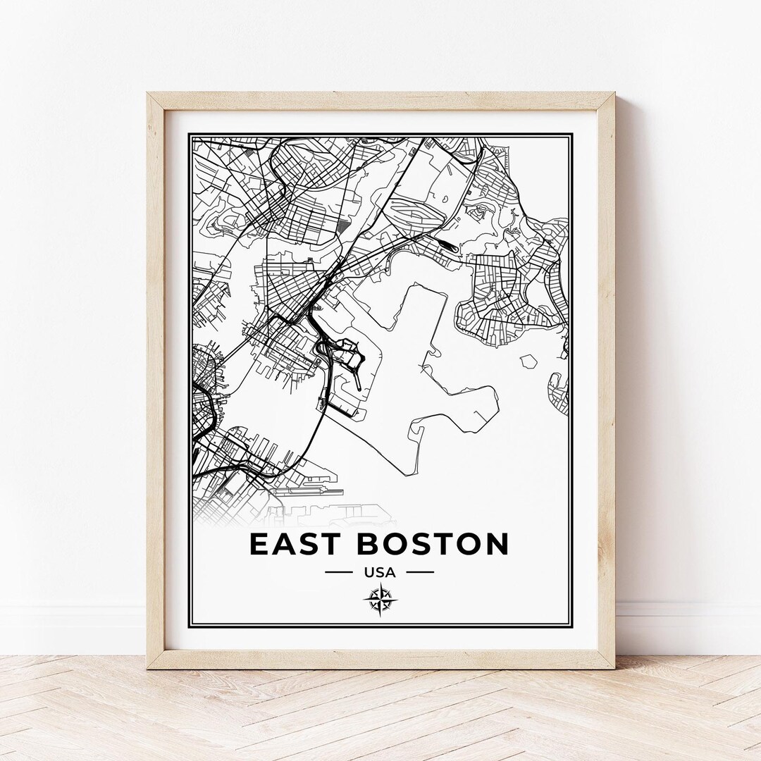 East Boston Map Print | Map of East Boston Massachusetts | Digital ...