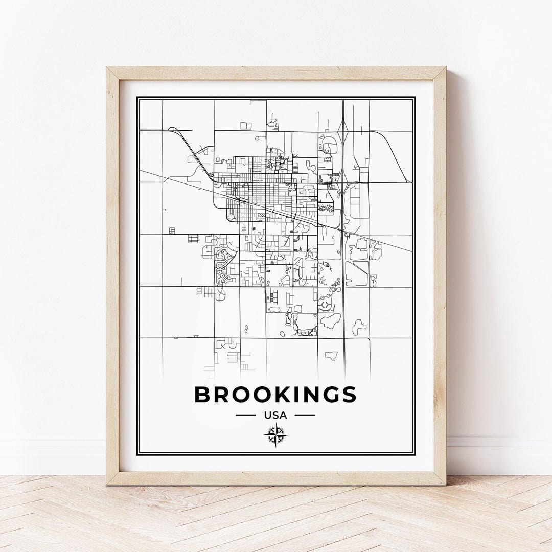 Brookings Map Print | Map of Brookings South Dakota | Digital Download ...