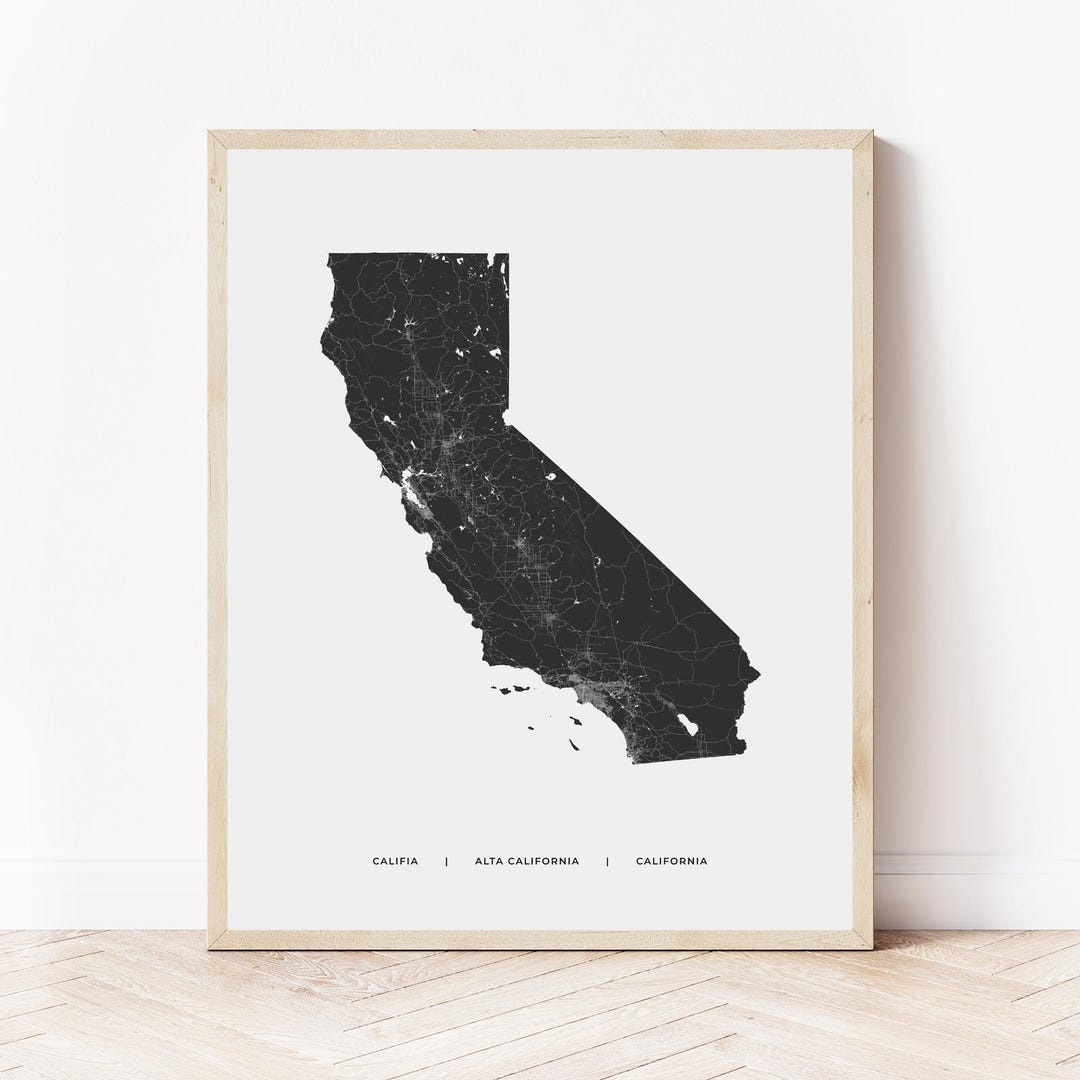 California Map Print | Map of California | Digital Download - Etsy