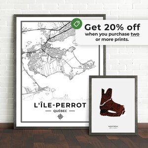 L'Île-perrot Map Print | Map of L'Île-perrot Québec | Black & White ...