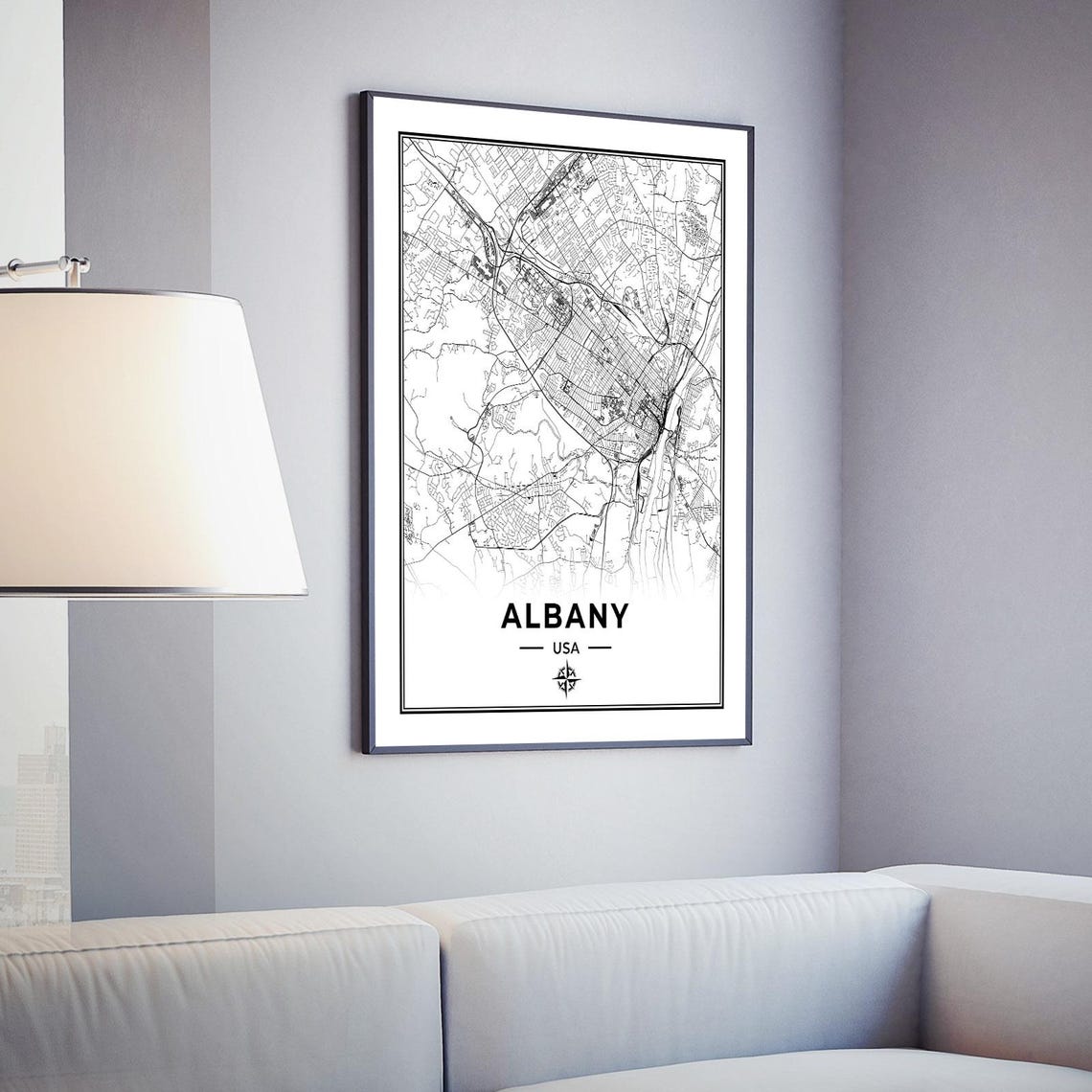 Albany NY Map Print | Map of Albany New York | Digital Download - Etsy