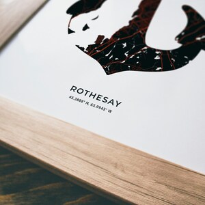 Rothesay Anchor Print | Map of Rothesay New Brunswick | Digital ...