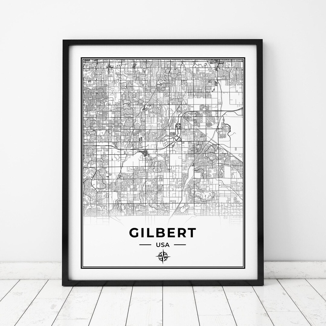 Gilbert Map Print | Map of Gilbert Arizona | Digital Download - Etsy