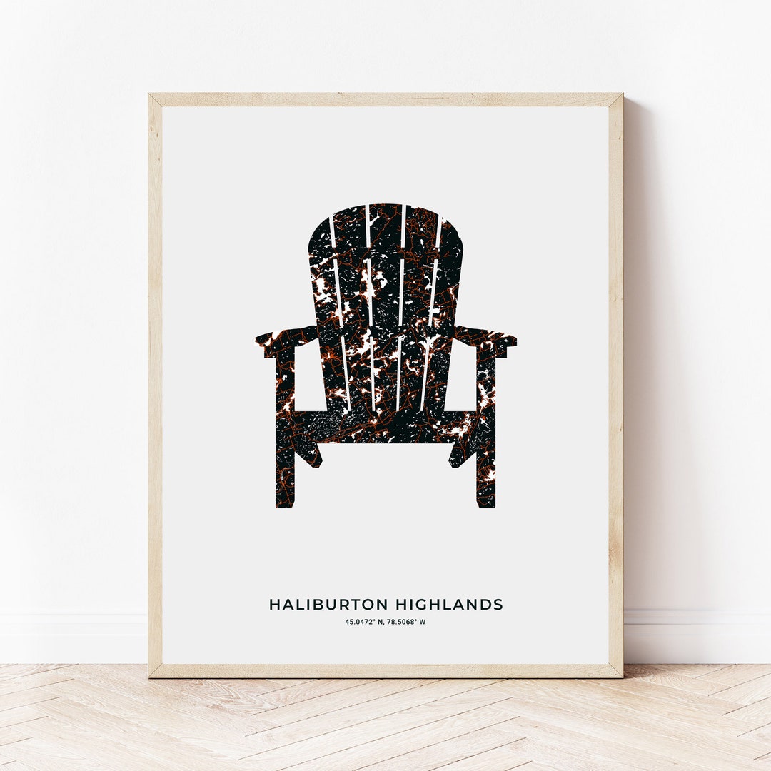Haliburton Highlands Adirondack Print | Map of Haliburton Highlands ...