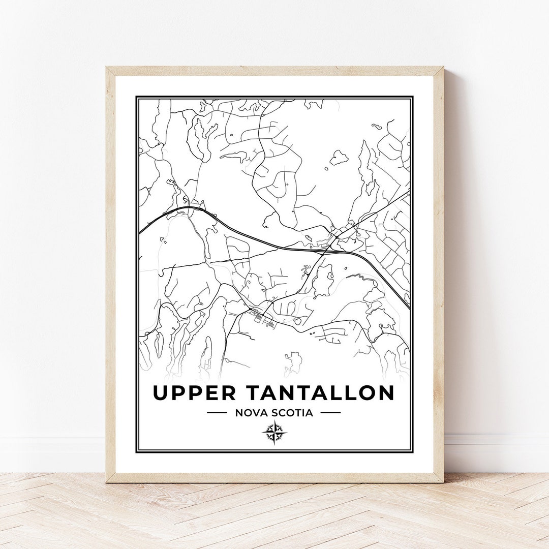 Upper Tantallon Map Print | Map of Upper Tantallon Nova Scotia | Black ...