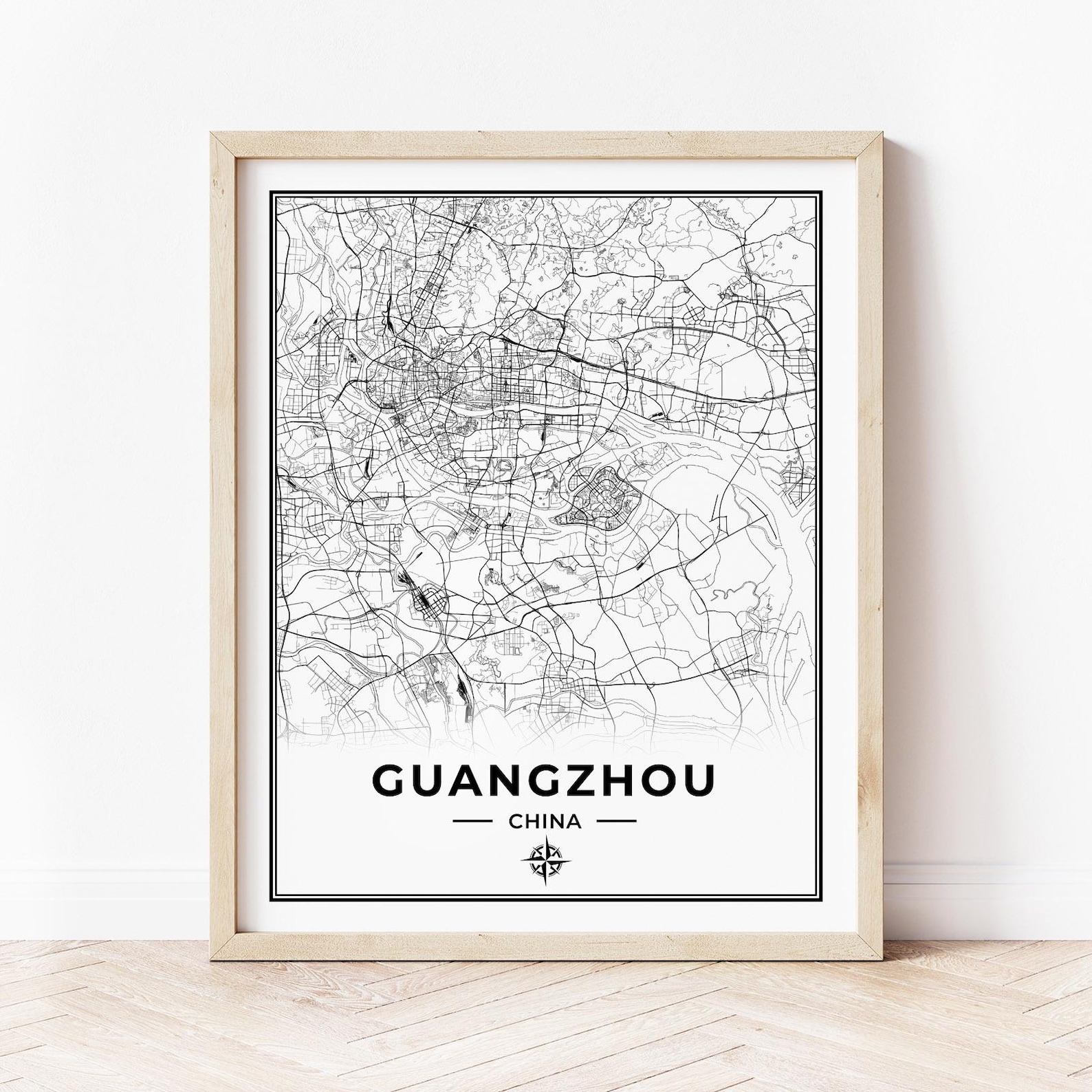 Guangzhou Map Print | Map of Guangzhou China | Digital Download - Etsy