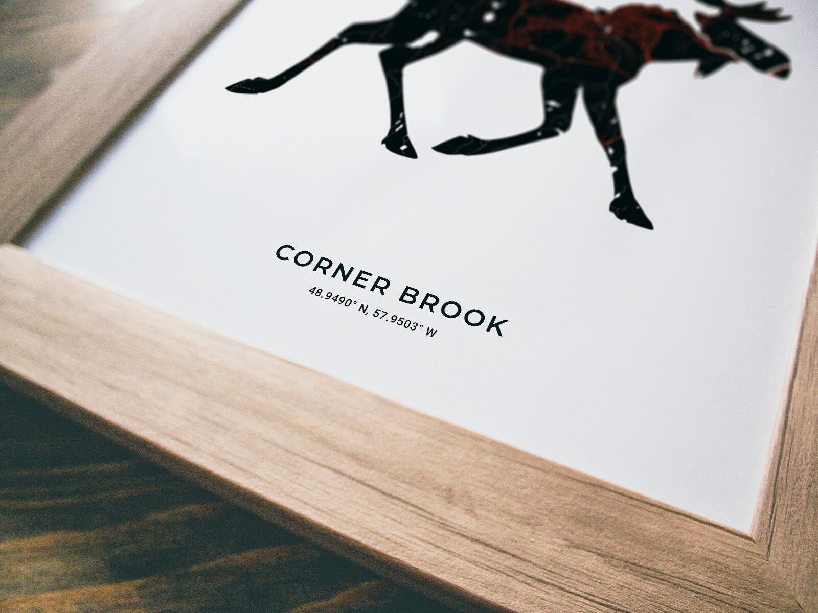 Corner Brook Moose Print | Map of Corner Brook Newfoundland | Digital ...