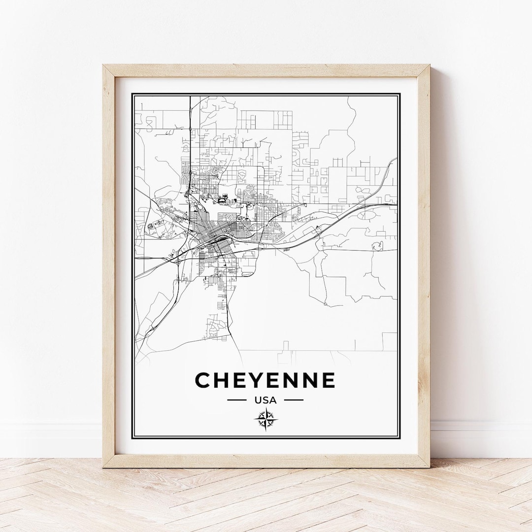 Cheyenne Map Print | Map of Cheyenne Wyoming | Digital Download - Etsy